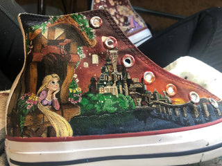 Tangled - Rapunzel Flynn Pascal - Disney - Converse Custom - Hand Pain ...