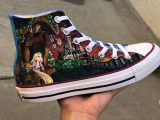 Tangled - Rapunzel Flynn Pascal - Disney - Converse Custom - Hand Pain ...