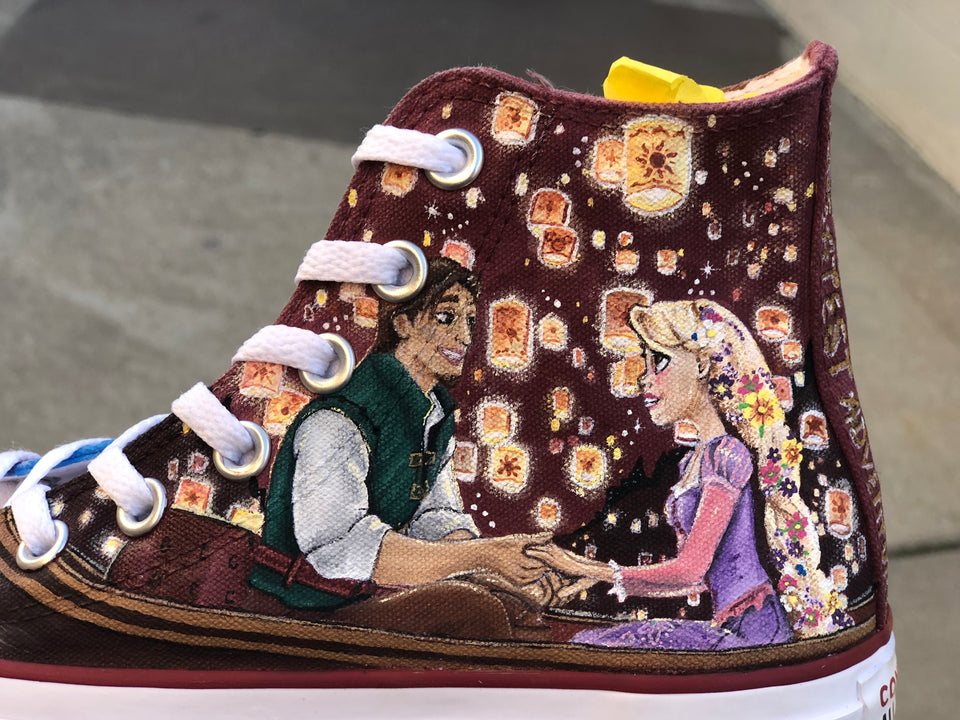 Tangled - Rapunzel Flynn Pascal - Disney - Converse Custom - Hand Pain ...