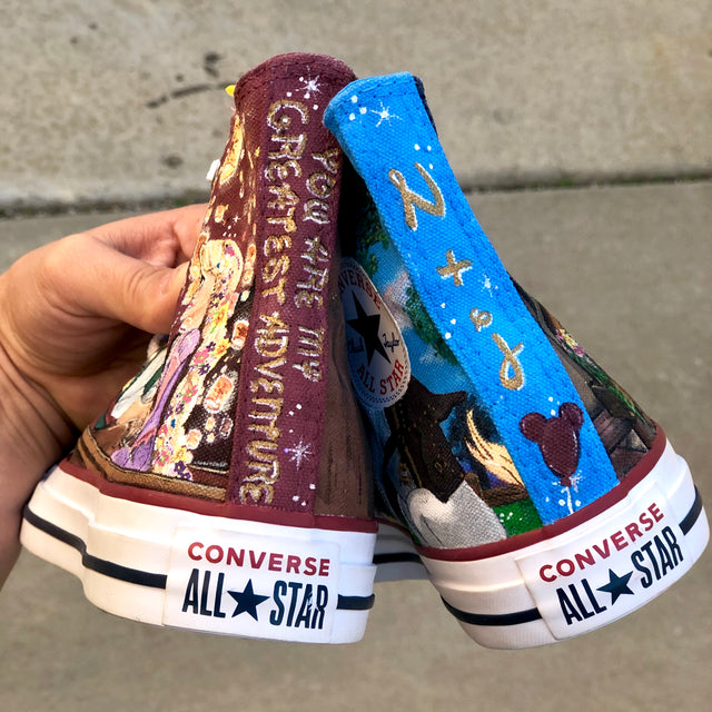 Tangled - Rapunzel Flynn Pascal - Disney - Converse Custom - Hand Pain ...