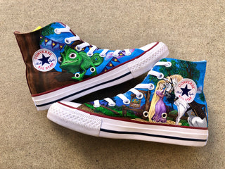 Tangled - Rapunzel Flynn Pascal - Disney - Converse Custom - Hand Pain ...